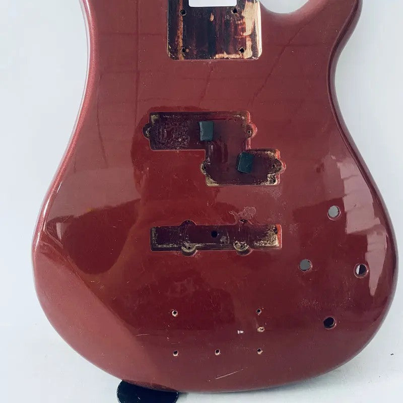 Dark Red Glossy Finish 4 String Bass Basswood Body DIY Project – Myles ...