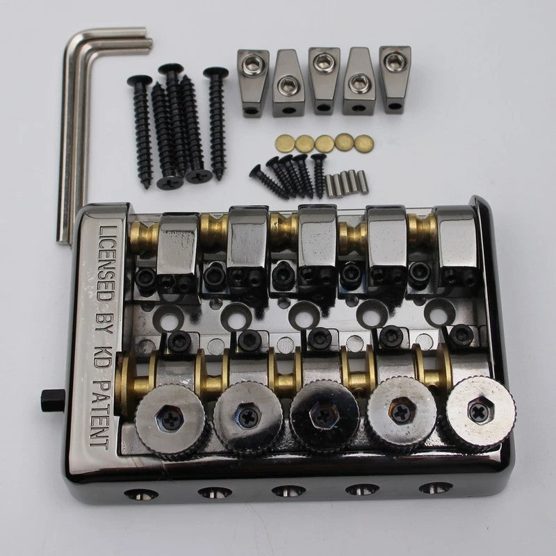 Black Nickel 5 String Headless Electric Bass Bridge with Roller Saddle ...