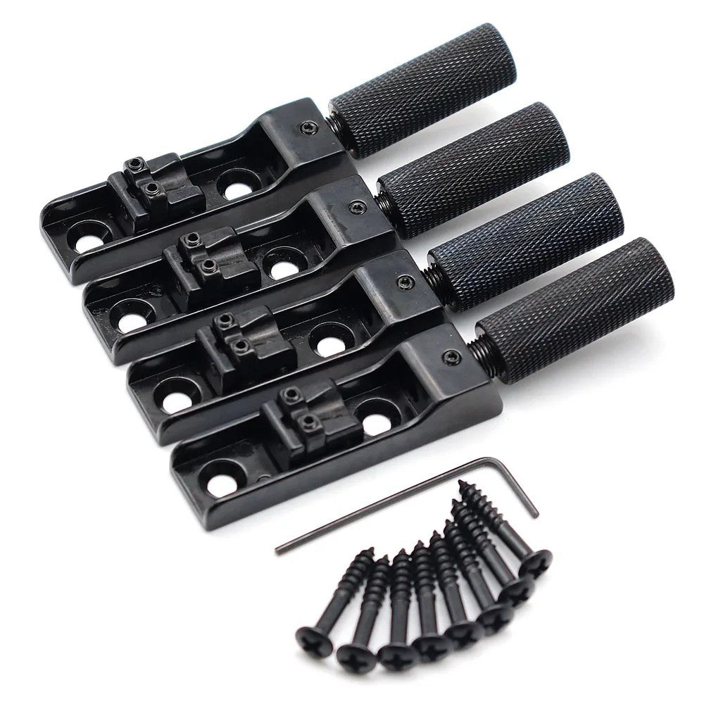 Black 4 String Headless Bass Bridge Individual Saddles Set – Myles ...