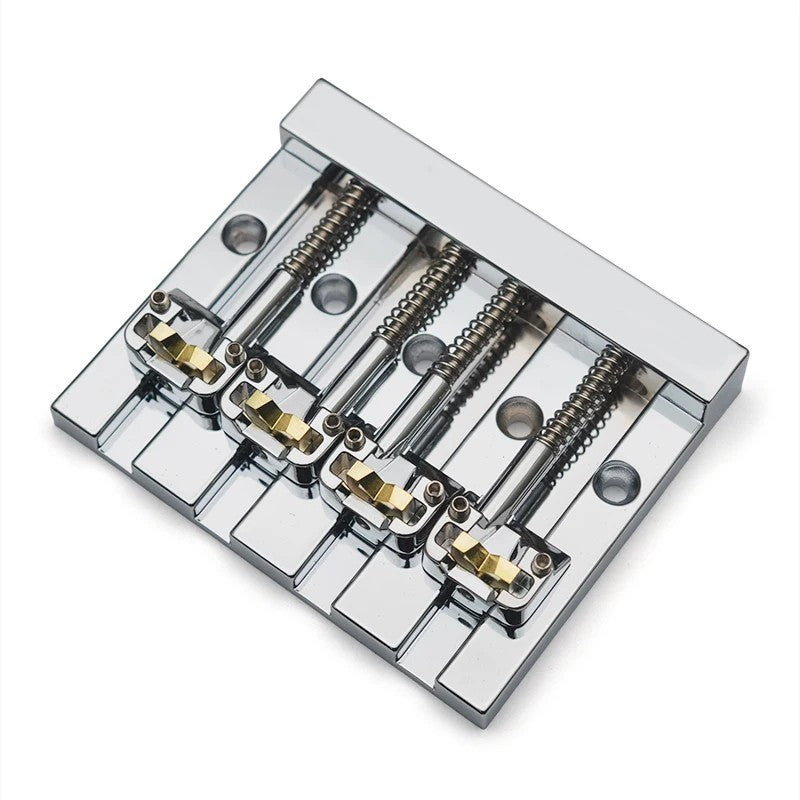 Chrome Roller Saddles 4 String Electric Bass Fixed Hardtail Bridge ...