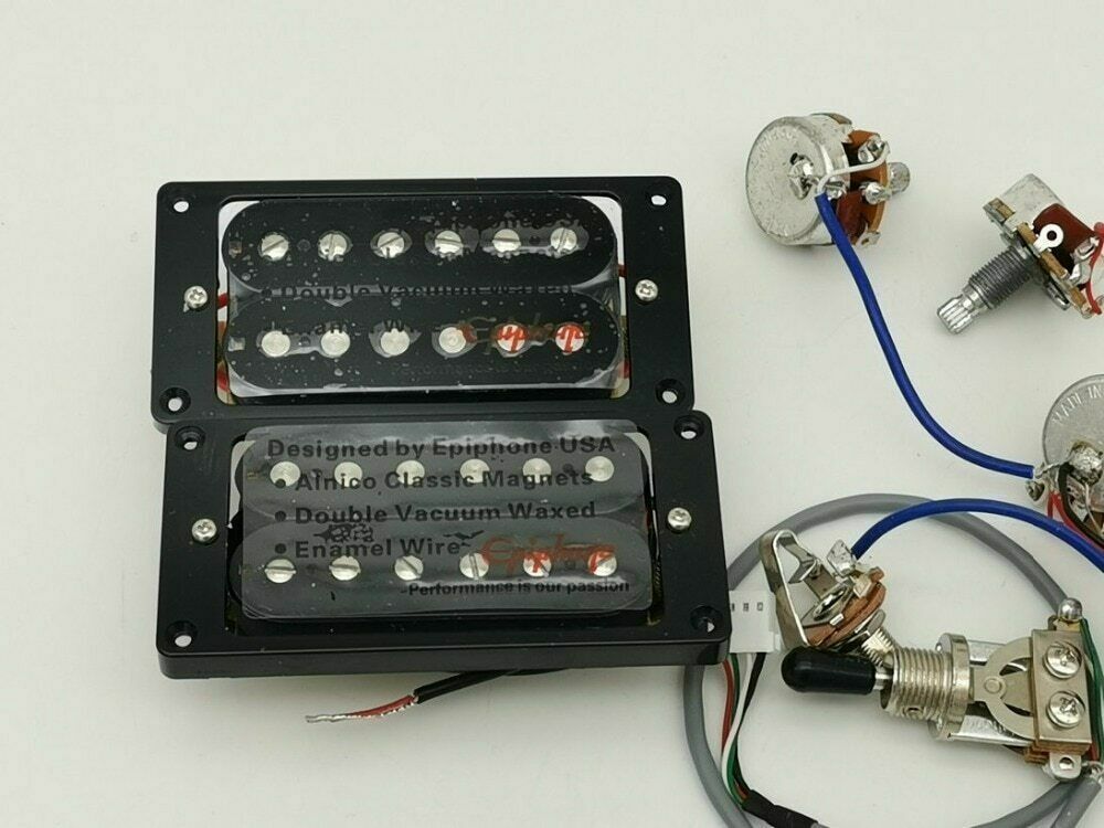 Epiphone Guitar Humbucker Pickups with Wiring Harness Fit Epiphone Les ...